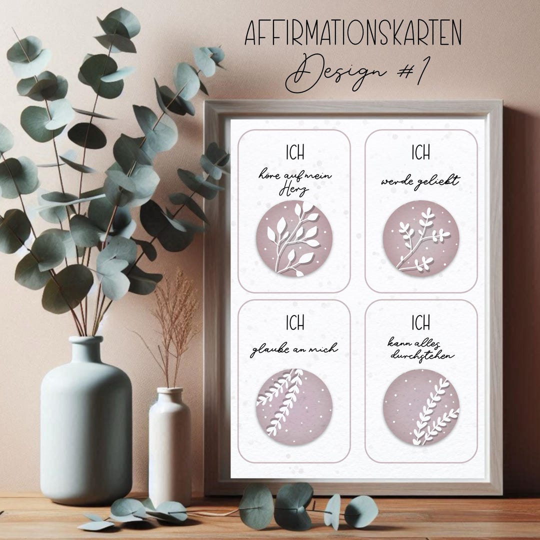 PDF Template Affirmation Cards I Affirmations Design 1 I Positive ...