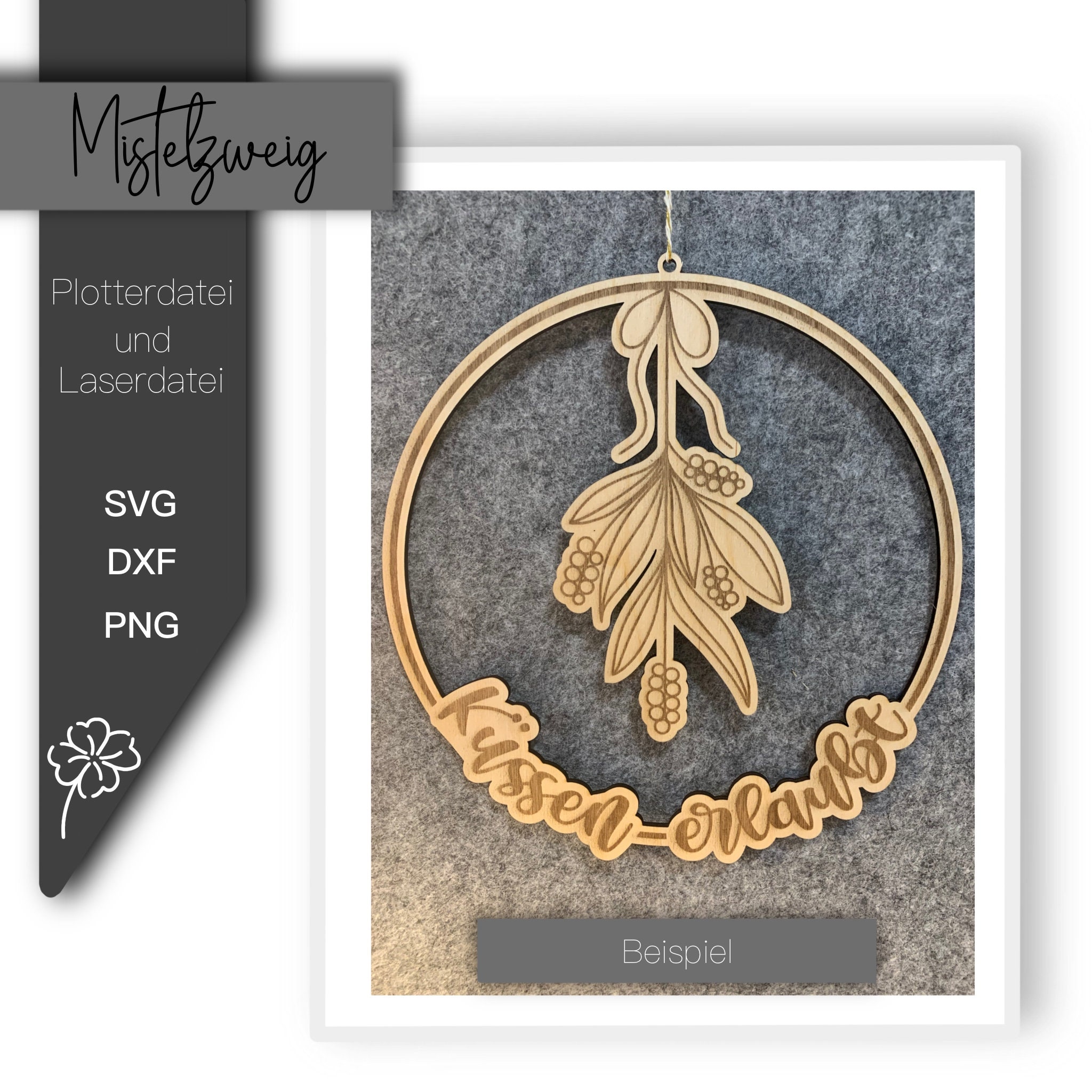 Laserdatei, Plotterdatei, SVG, Mistelzweig, inklusive Gewerbelizenz - Etsy.de