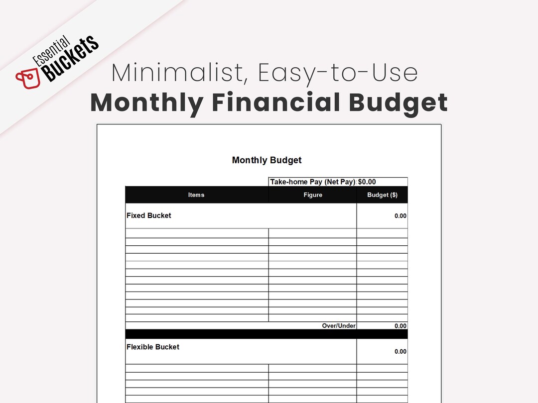 Monthly Financial Budget Spreadsheet| Excel Spreadsheet | Digital ...
