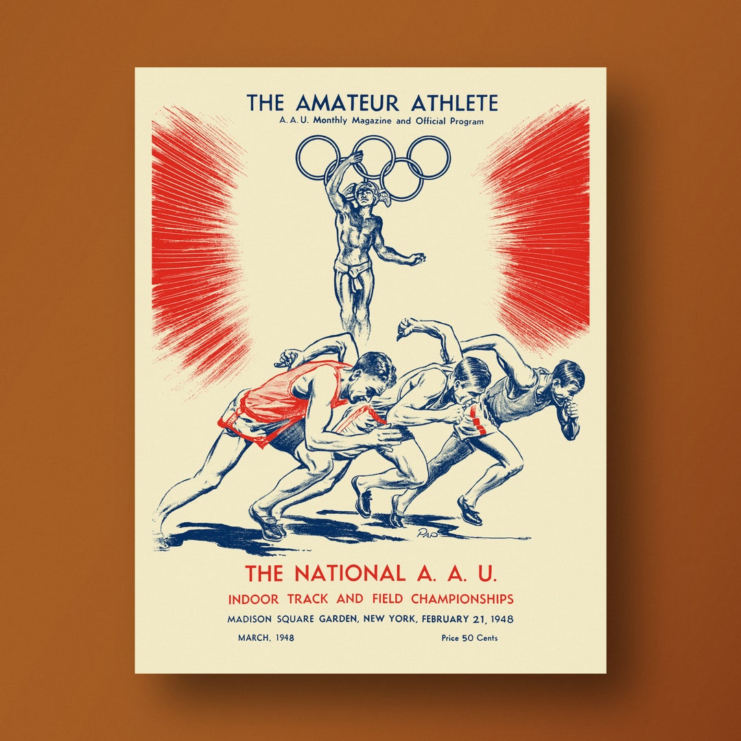 AAU Indoor T&F Championships 1948 Screen Printed Poster, Fine Art Print ...