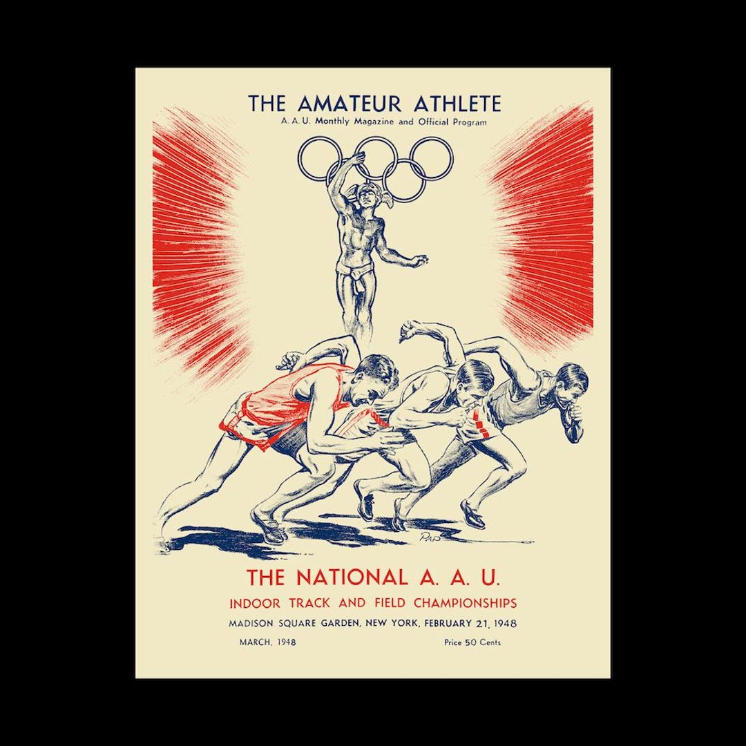 AAU Indoor T&F Championships 1948 Screen Printed Poster, Fine Art Print ...