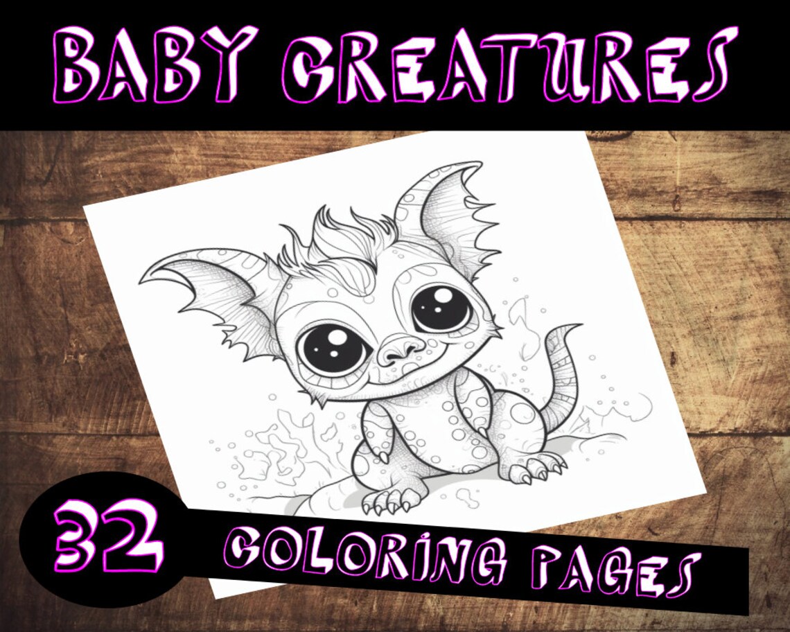 Baby Creature Coloring Pages, Fantasy Coloring Pages, Adult Coloring ...