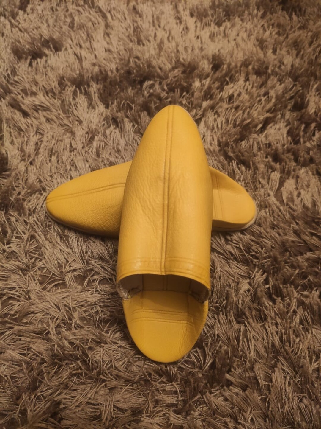 Traditional Original Babouche Yellow for Kids Leather Slipper Babouche ...