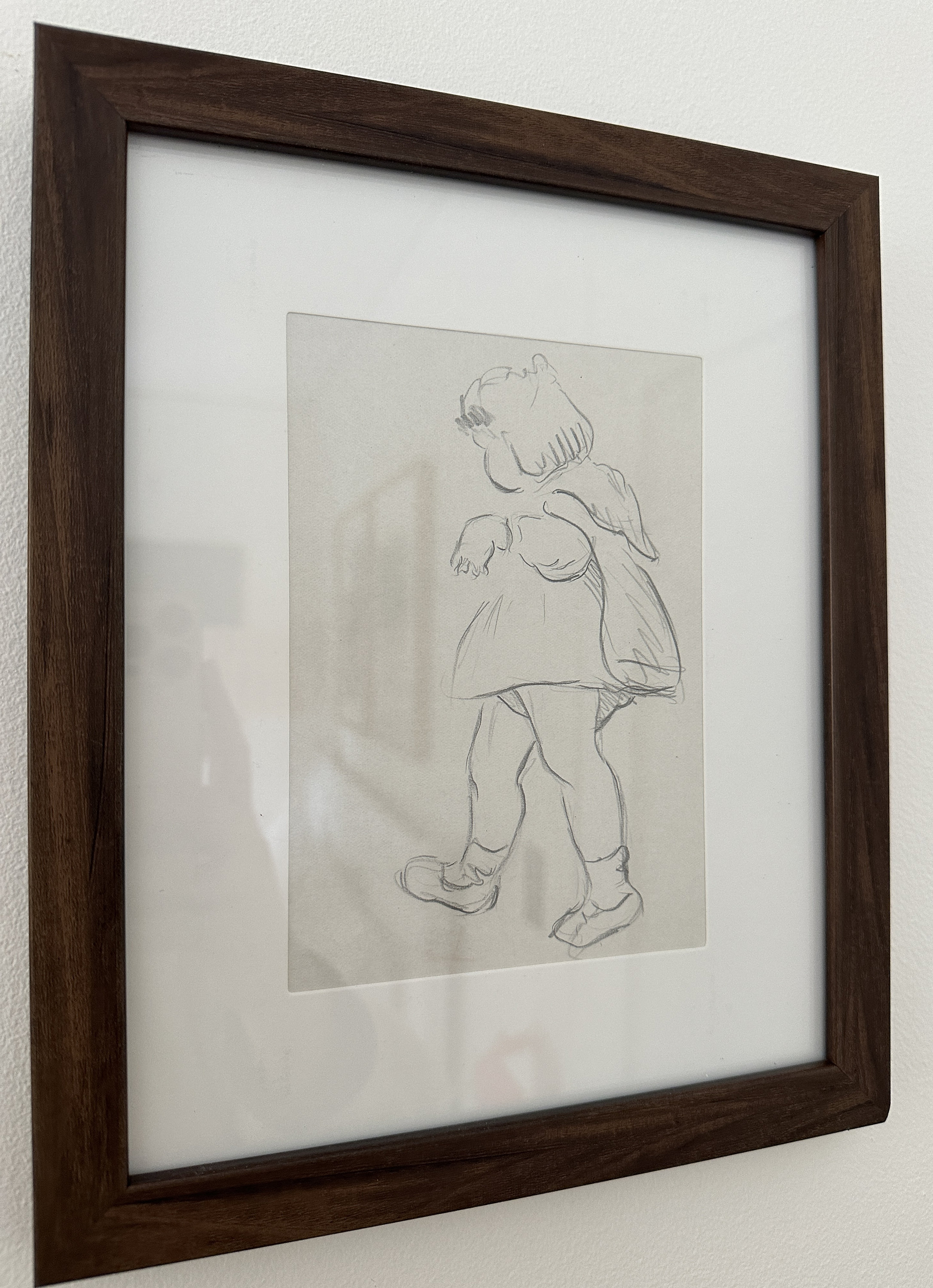 Vintage French Drawing of Little Girl / Toddler Pen & Ink and ...