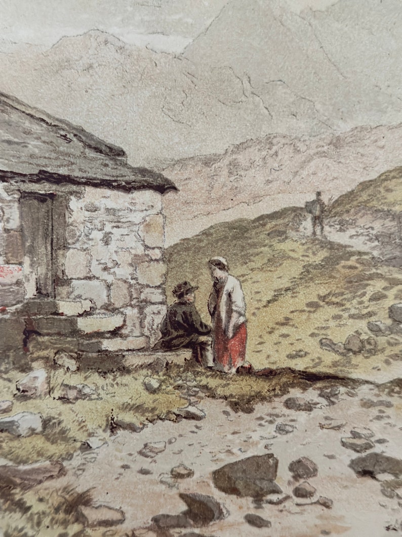 Antique Aaron Penley Lithograph, "hut at Ghorphwysfa, North Wales" From ...