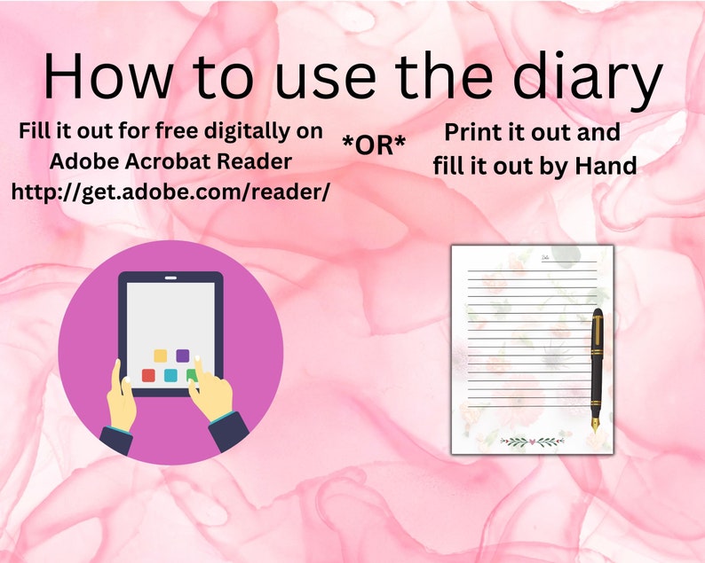 Personalized Daily Diary for Girls and Women-printable-digital-50 Pages ...