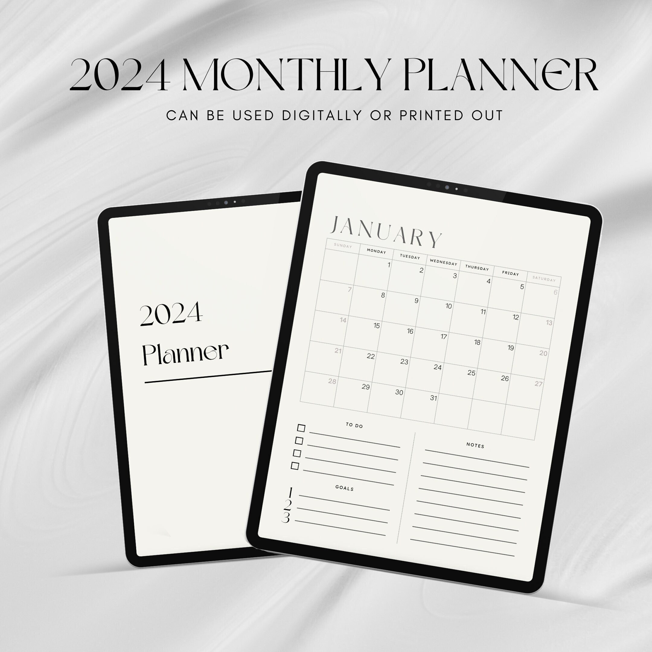 2024 Digital Planner, 2024 Printable Planner, Monthly Planner, Daily ...