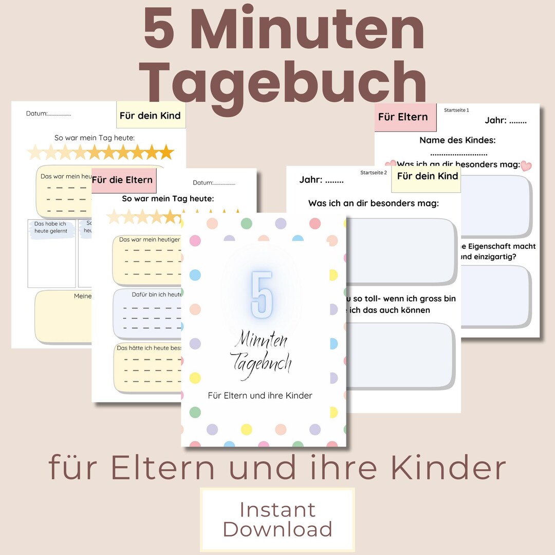 5 Minute Diary Parents Children Daily Routine Reminder Fun ...