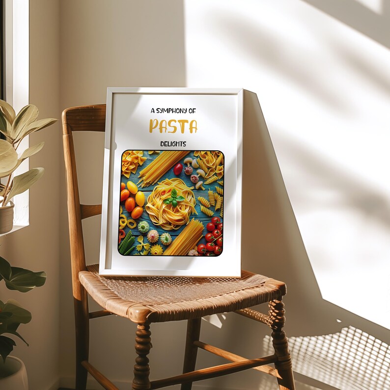 Pasta-inspired Art Poster, Printable a Symphony of Pasta Delights ...