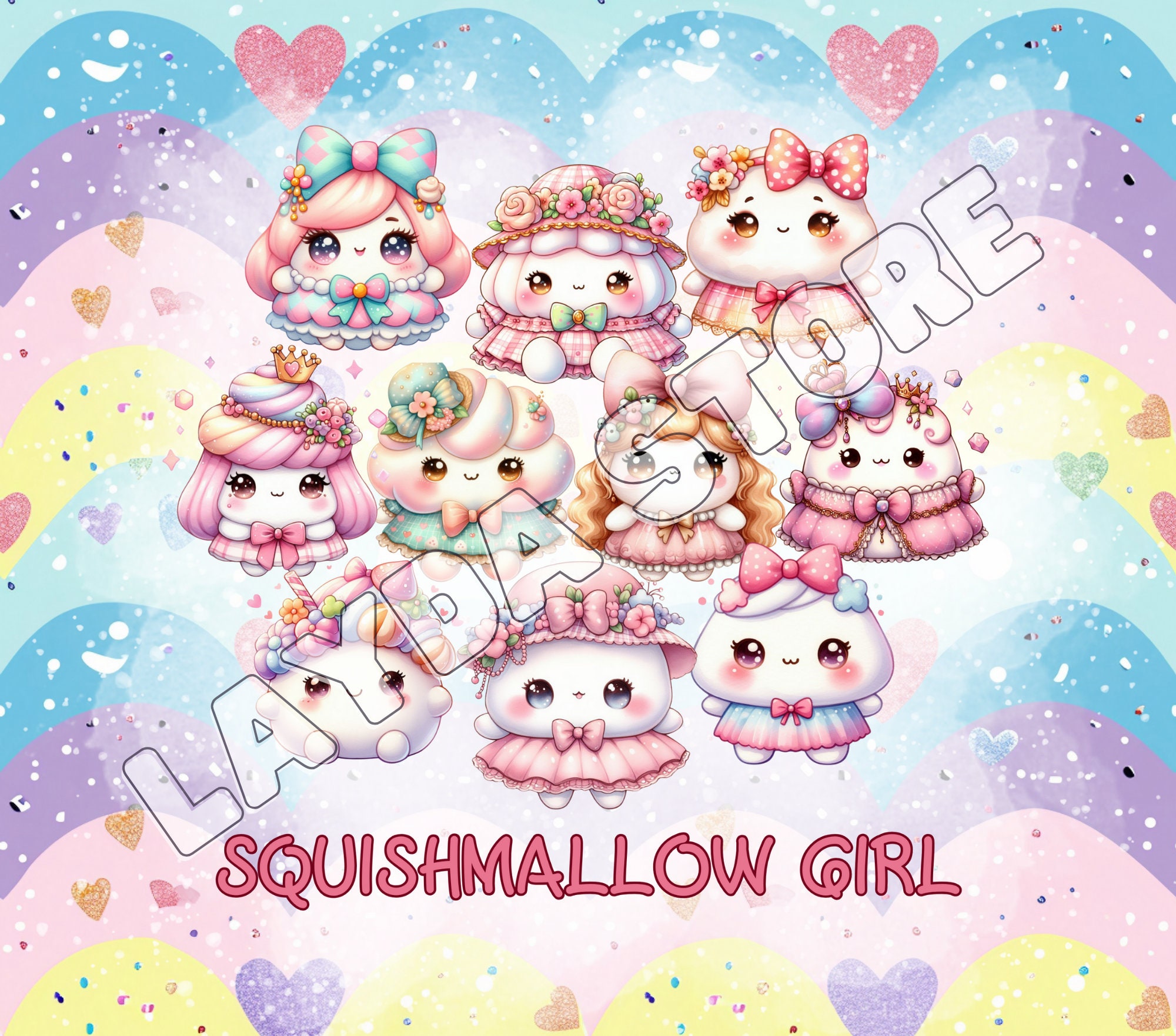 Squishmallow Girl 20 Oz Skinny Tumbler Wrap PNG, Cute Popular Squishy ...