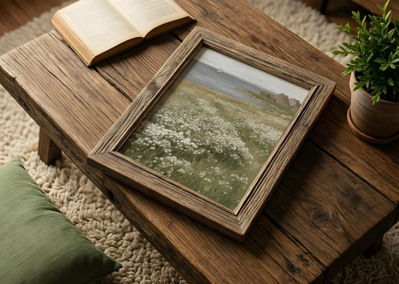 Spring Meadow Painting, Vintage Landscape Print, Wildflower Meadow Art ...