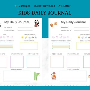 Kids Daily Journal Printable Journal for Kids Diary for Children Kids ...