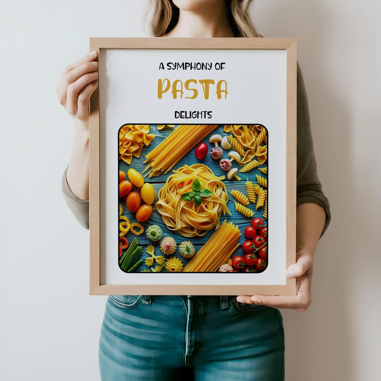 Pasta-inspired Art Poster, Printable a Symphony of Pasta Delights ...