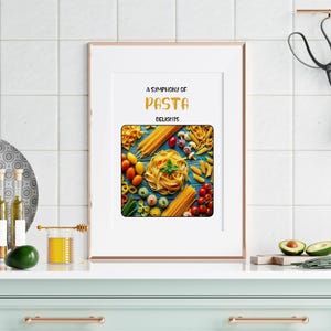 Pasta-inspired Art Poster, Printable a Symphony of Pasta Delights ...