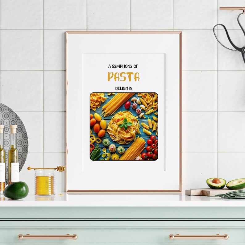 Pasta-inspired Art Poster, Printable a Symphony of Pasta Delights ...