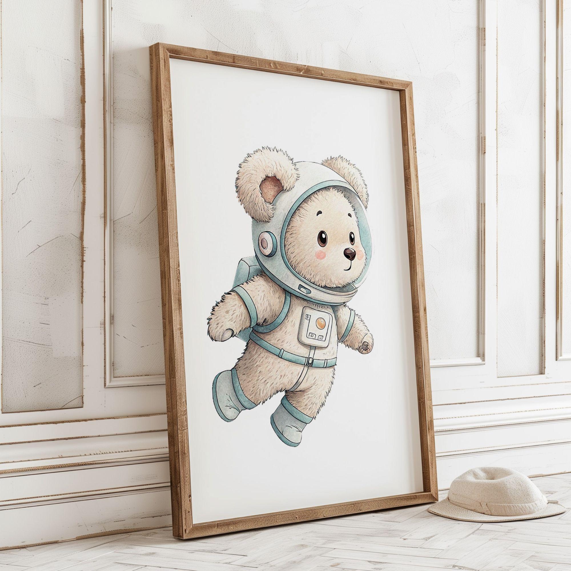 Astronaut Teddy Bear PNG, Cute Space Clipart, Watercolor Baby Bear ...