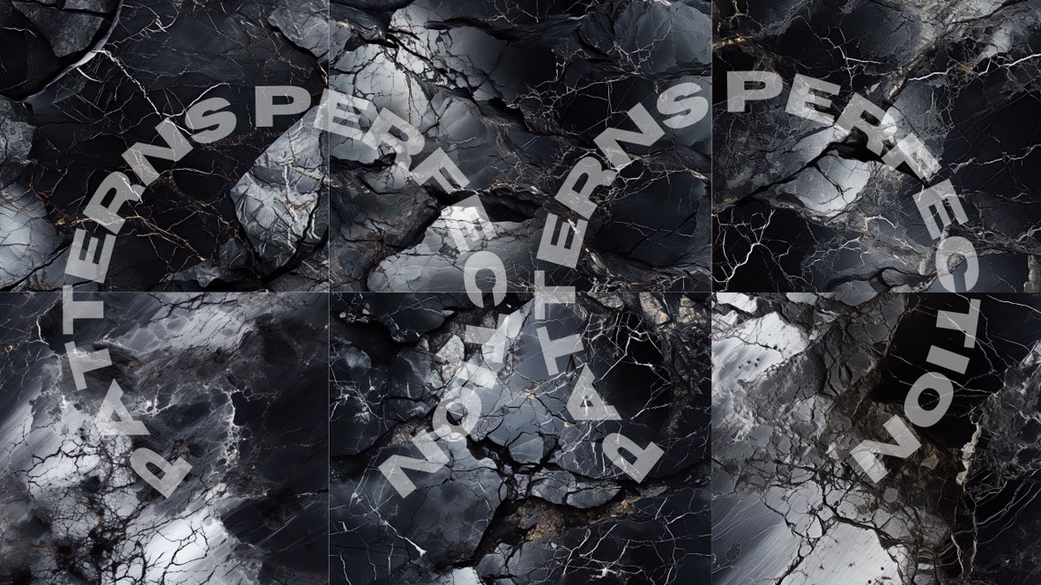 Black Marble Digital Paper - SEAMLESS - Granite/marble Textures - 12 ...