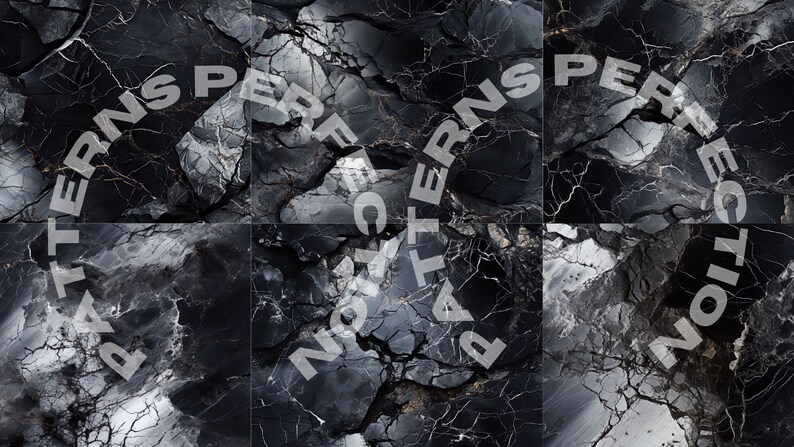 Black Marble Digital Paper - SEAMLESS - Granite/marble Textures - 12 Designs - 12x12in ...