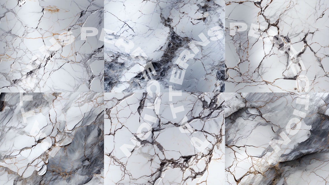 White Marble Digital Paper - SEAMLESS - Granite/marble Textures - 12 ...