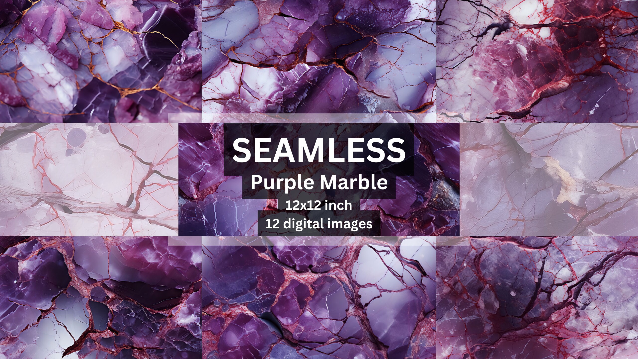 Purple Marble Digital Paper - SEAMLESS - Granite/marble Textures - 12 ...
