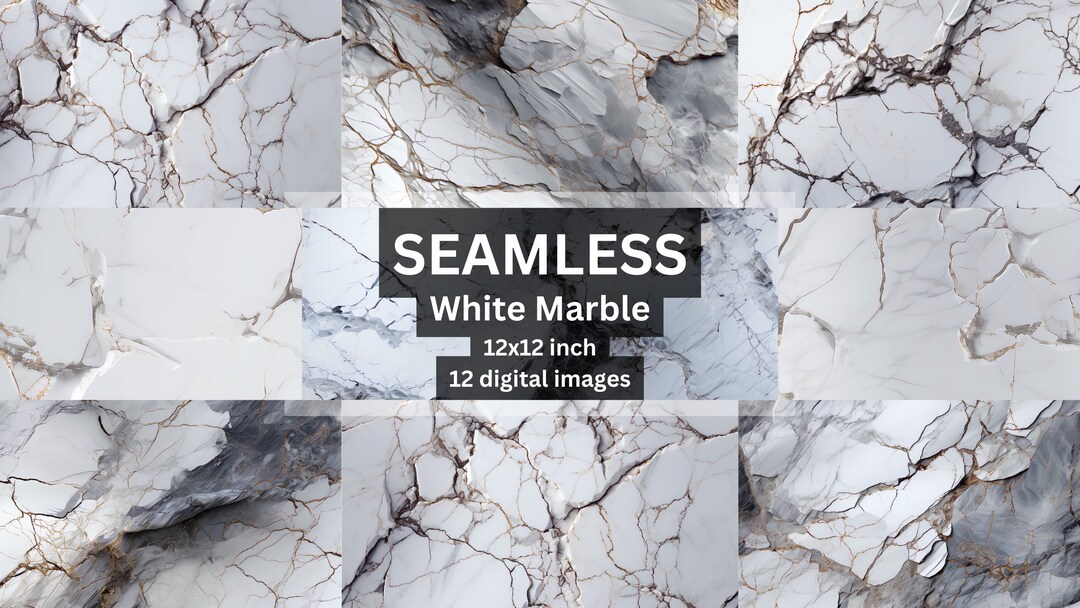 White Marble Digital Paper - SEAMLESS - Granite/marble Textures - 12 ...