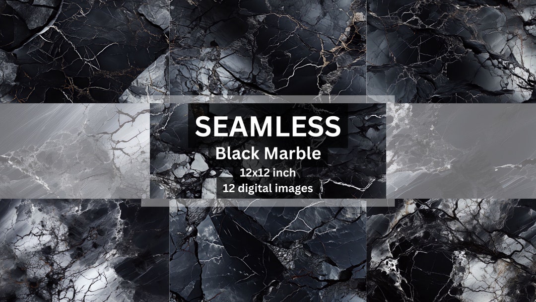 Black Marble Digital Paper - SEAMLESS - Granite/marble Textures - 12 ...