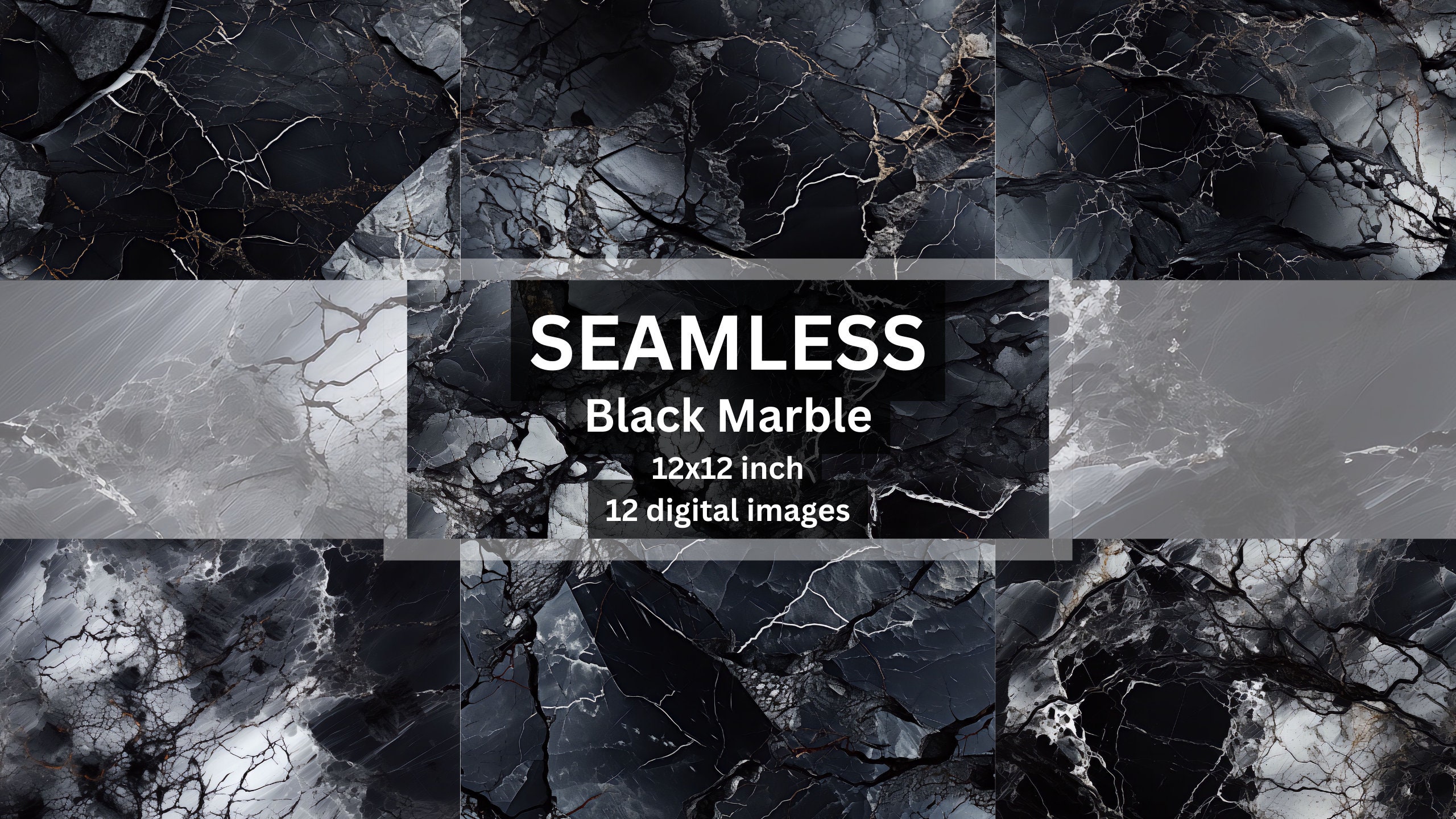 Black Marble Digital Paper - SEAMLESS - Granite/marble Textures - 12 Designs - 12x12in ...
