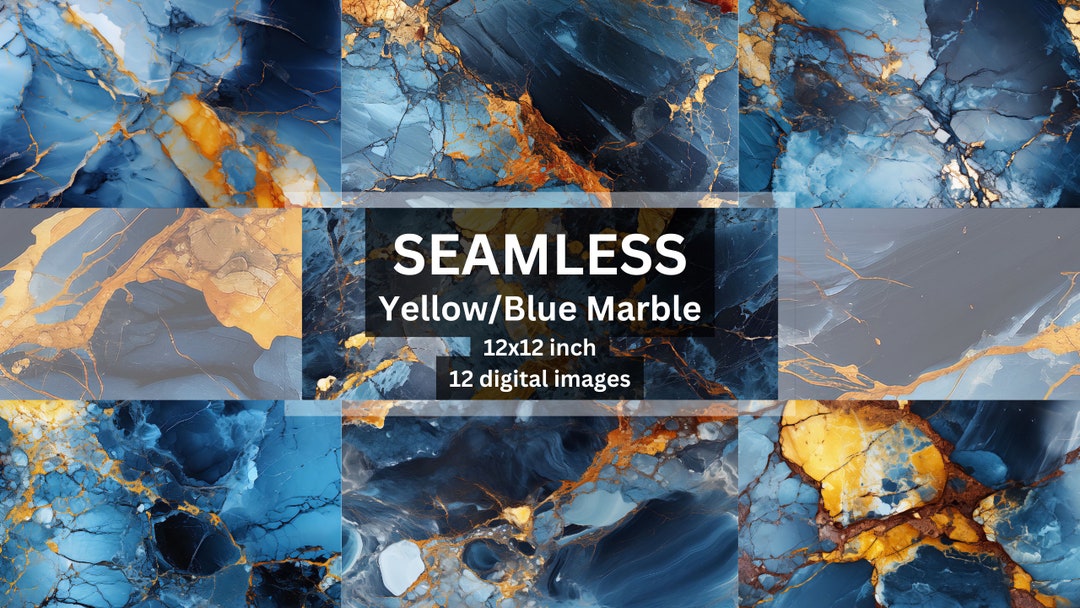 Yellow/blue Marble Digital Paper - SEAMLESS - Granite/marble Textures ...