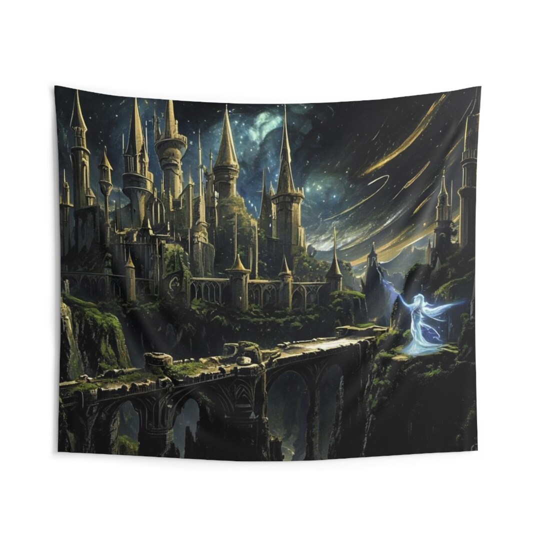 Dark Medieval Wall Tapestry, Fantasy Home Decor, Middle Ages Night ...
