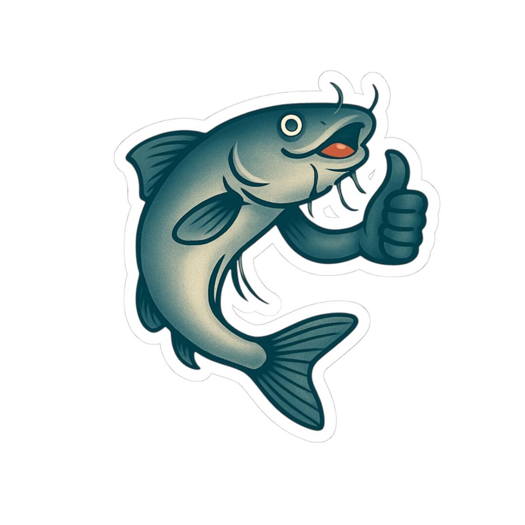 Thumbs up Catfish Sticker - Unique Angler Decal - Etsy