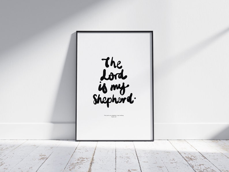 Psalm 23:1, the Lord is My Shepherd, Bible Verse Wall Art, Psalm Poster ...