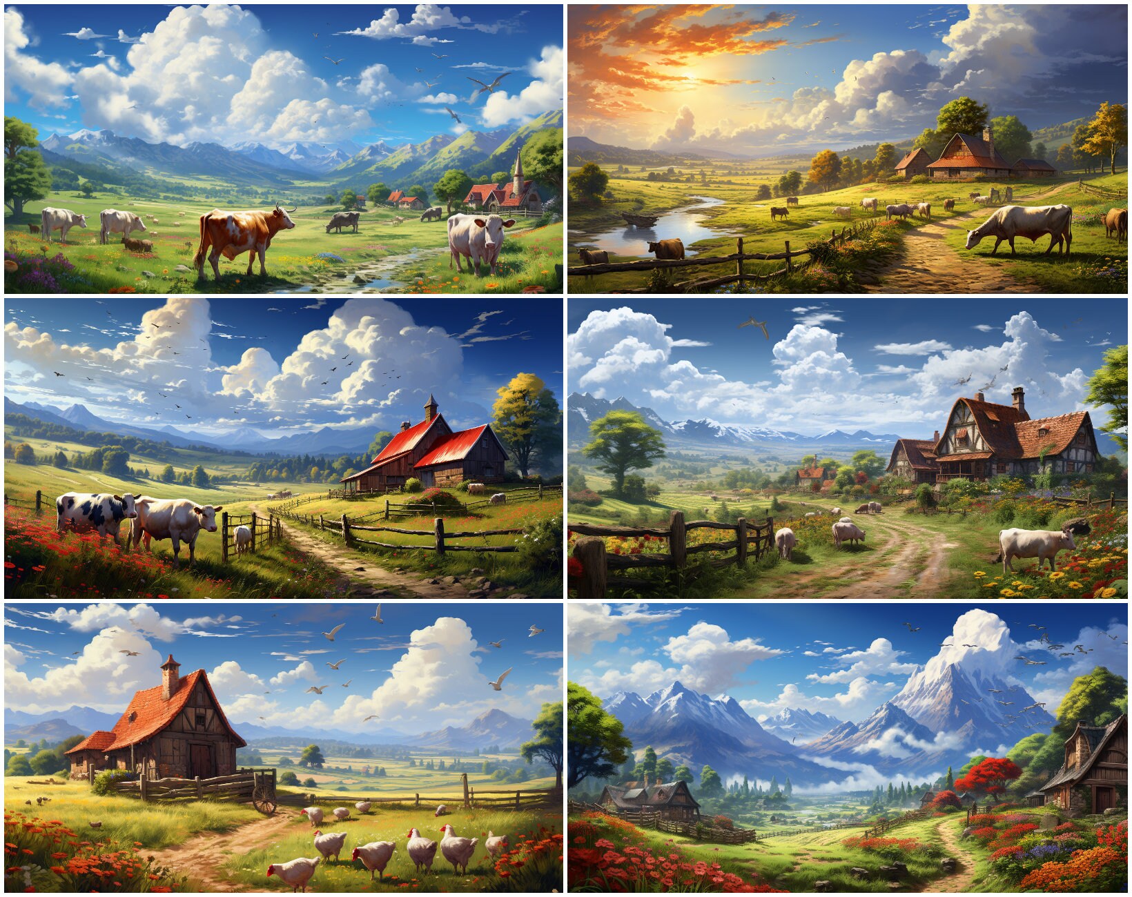 30 Farm 'cozy & Relaxing' Desktop Wallpaper FULL HD 1920 X 1080 Digital ...