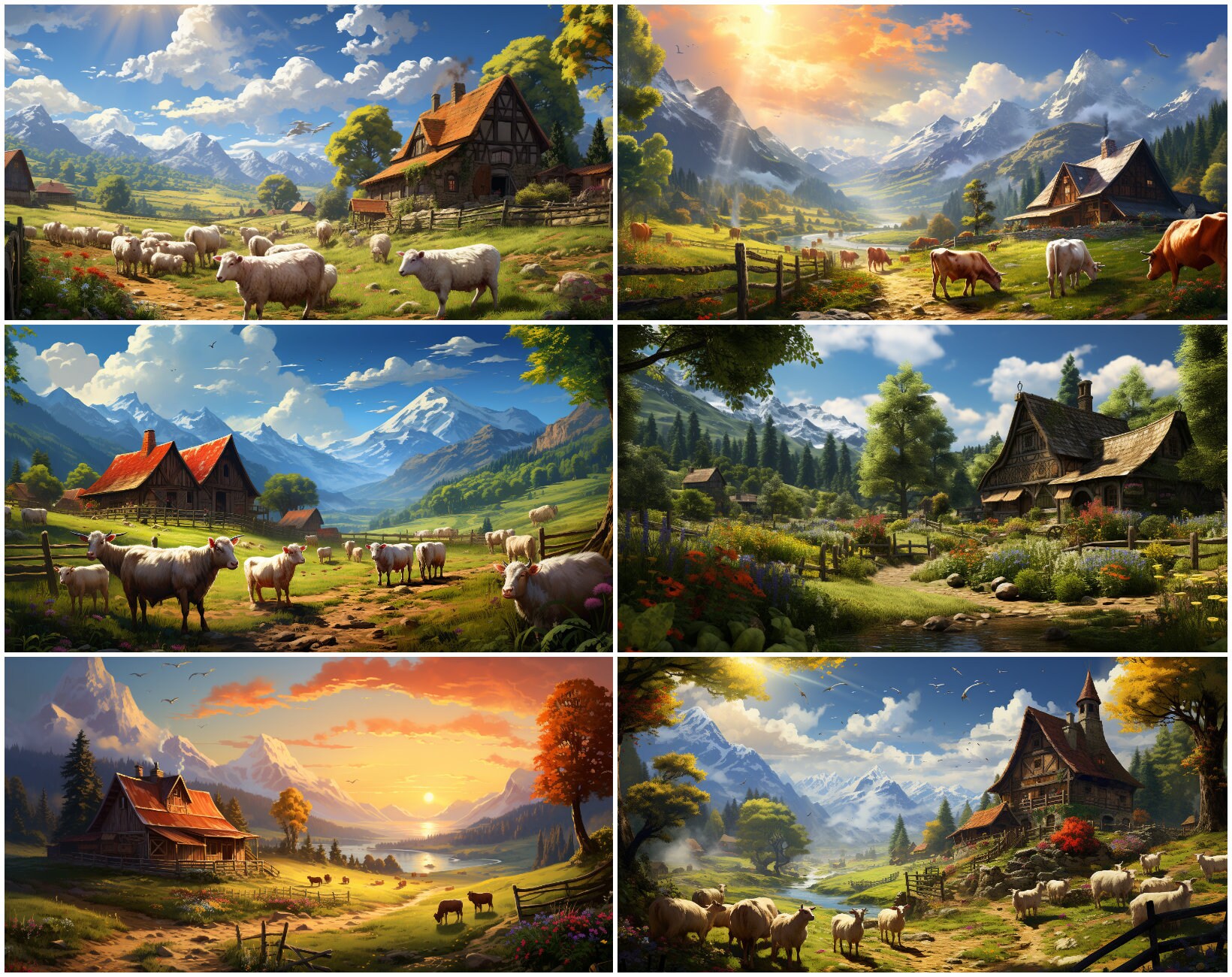 30 Farm 'cozy & Relaxing' Desktop Wallpaper FULL HD 1920 X 1080 Digital ...