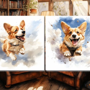 14 Watercolor Corgi Dog Illustration Cliparts - Digital Download ...