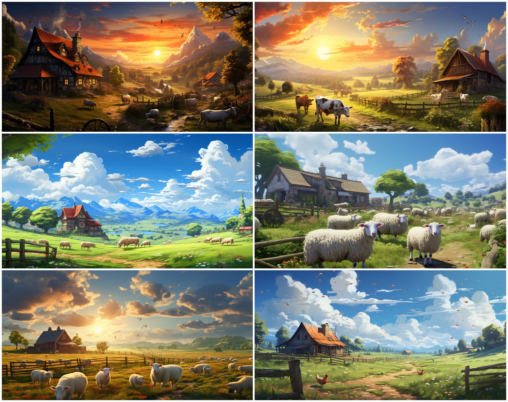 30 Farm 'cozy & Relaxing' Desktop Wallpaper FULL HD 1920 X 1080 Digital ...