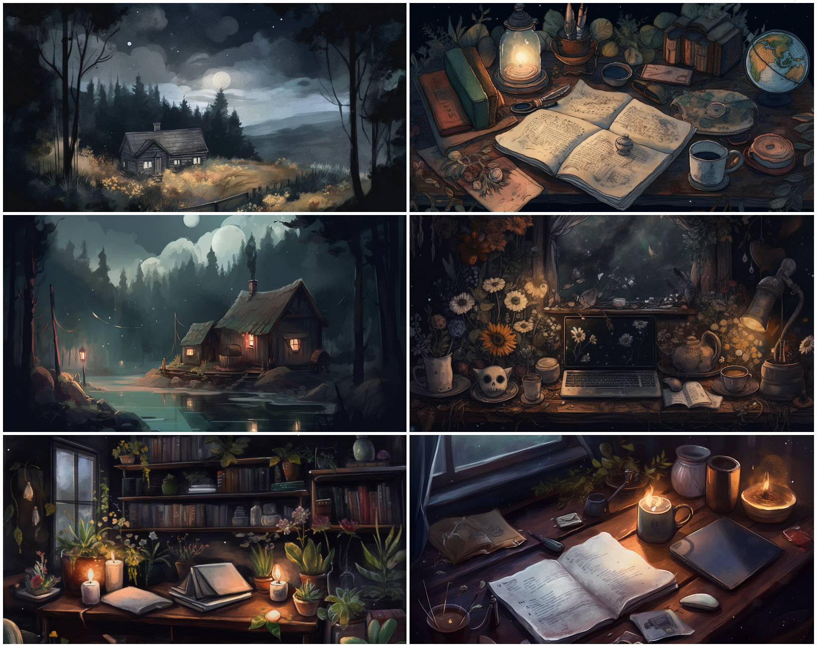 22 Dark Themed 'cozy Relaxing' Desktop Wallpaper FULL HD 1920 X 1080 - Etsy