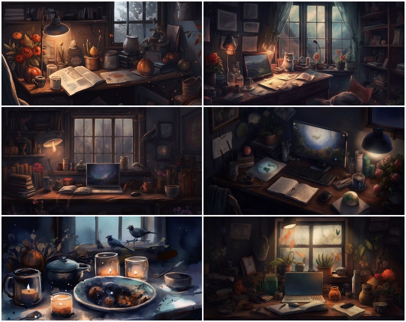 22 Dark Themed 'cozy Relaxing' Desktop Wallpaper FULL HD 1920 X 1080 - Etsy