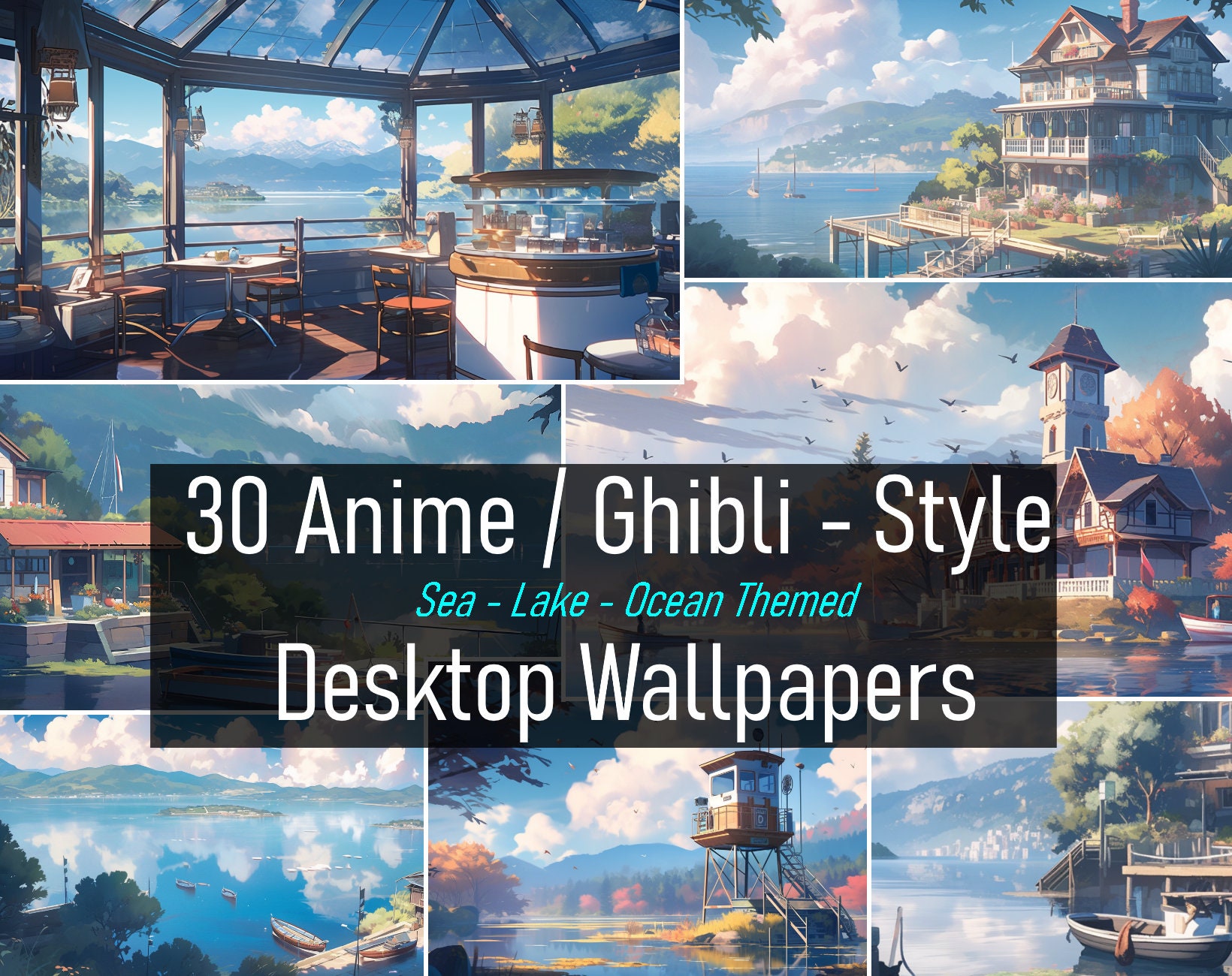 30 Anime / Ghibli Inspired Ocean - Sea - Lake Themed Desktop Wallpaper ...