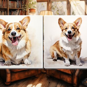 14 Watercolor Corgi Dog Illustration Cliparts - Digital Download ...