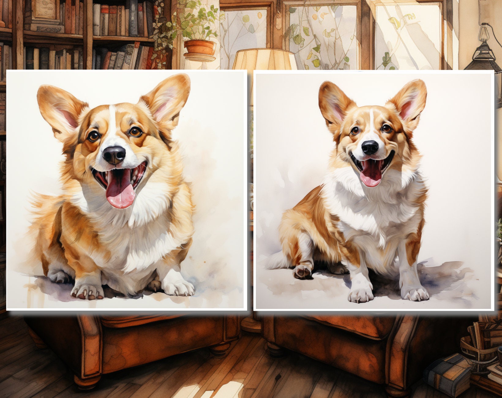 14 Watercolor Corgi Dog Illustration Cliparts Digital Download ...