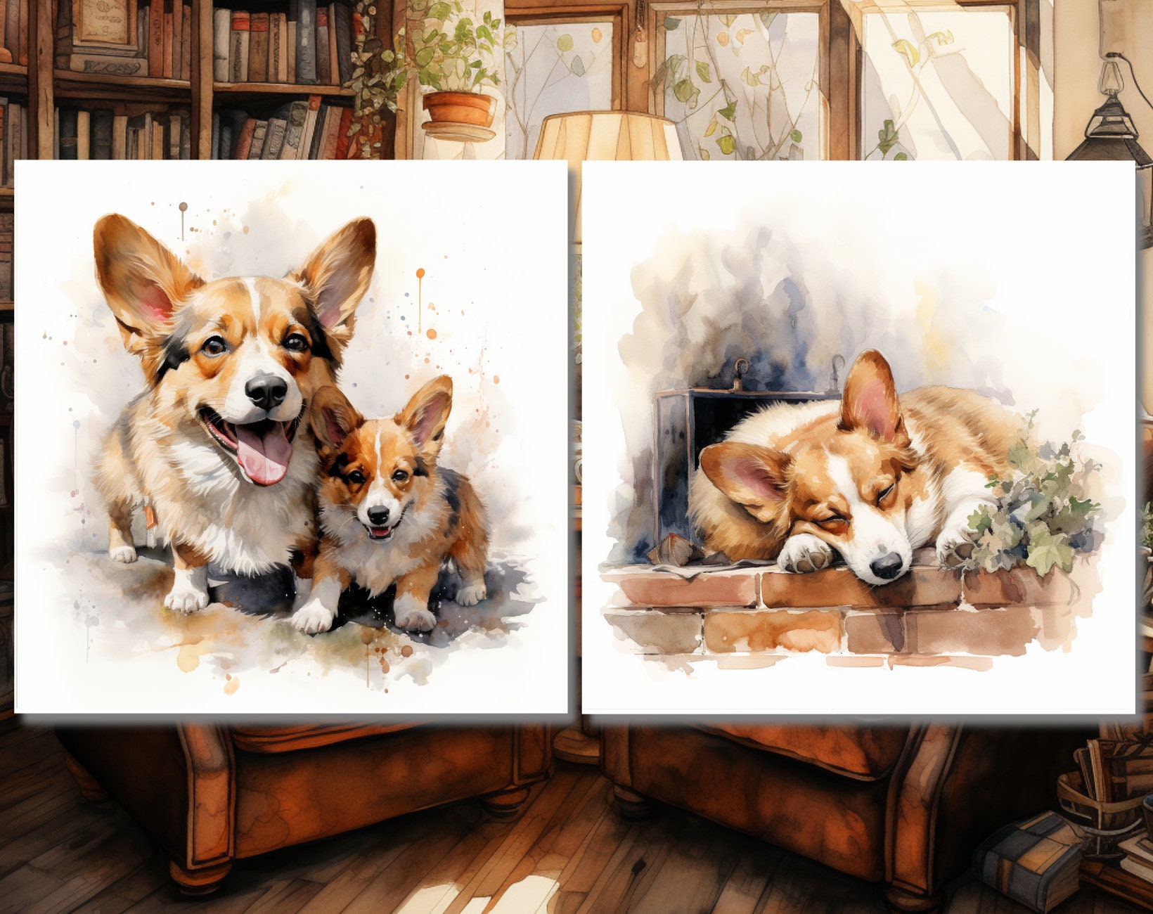 14 Watercolor Corgi Dog Illustration Cliparts Digital Download ...