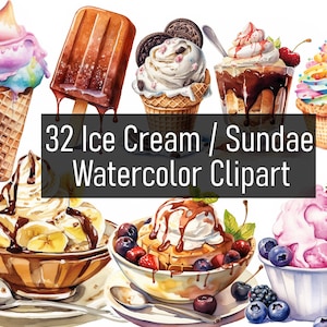 32 Watercolor Ice Cream / Sundae / Frozen Yoghurt - Tasty ...