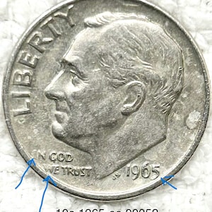1965 Roosevelt Dime AU Cond Error Coin - Etsy