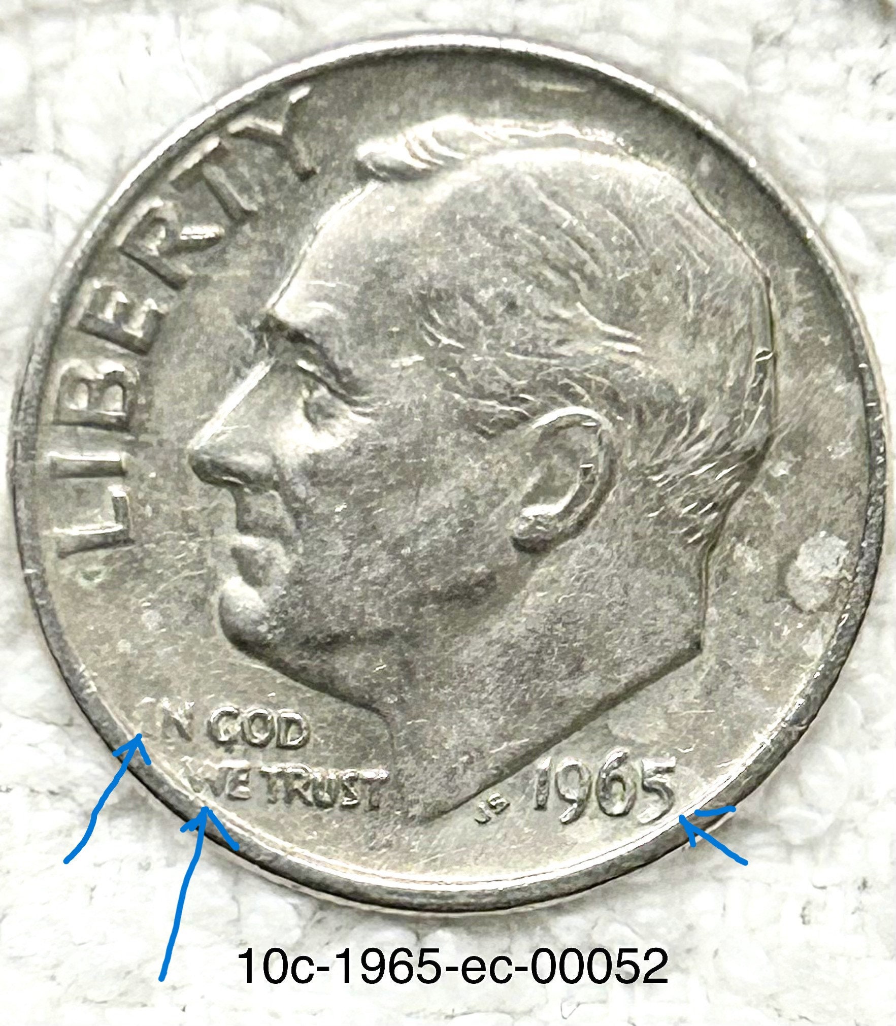 1965 Roosevelt Dime AU Cond Error Coin - Etsy