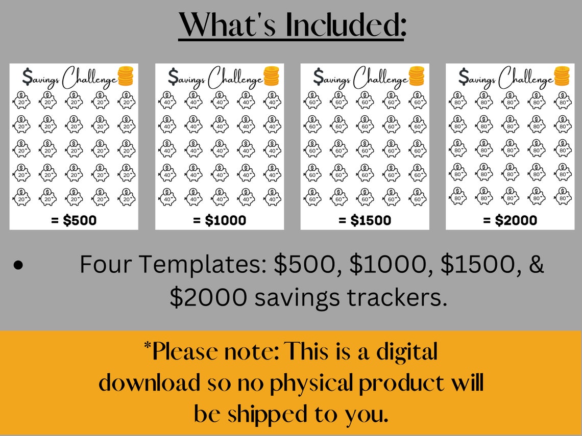 Savings Challenge Savings Challenge Bundle Savings Challenge Printable ...