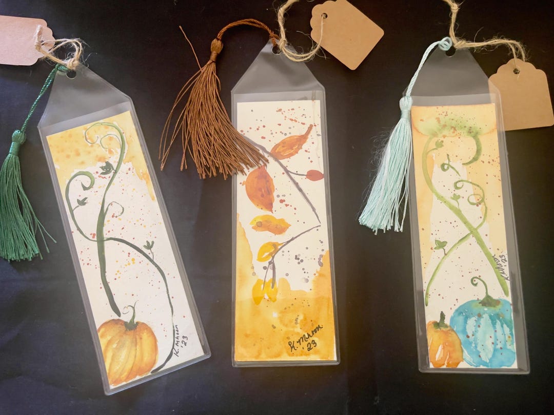 A Set of 3 Color Original Hand Painted Bookmarks, on Sale - Etsy