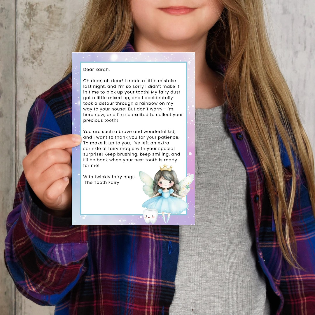 Editable Tooth Fairy Missed Apology Letter Instant Download Forgot to ...