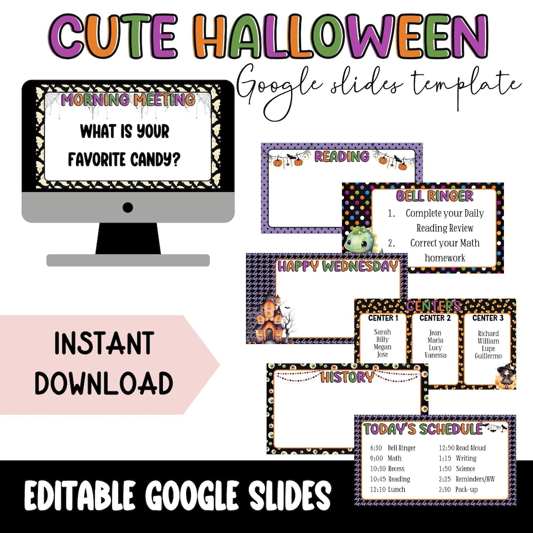 Cute Editable Halloween Google Slides Template, Halloween Themed ...
