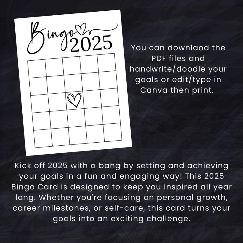2025 Bingo Card New Years Bingo Vision Board New Years Resolution ...