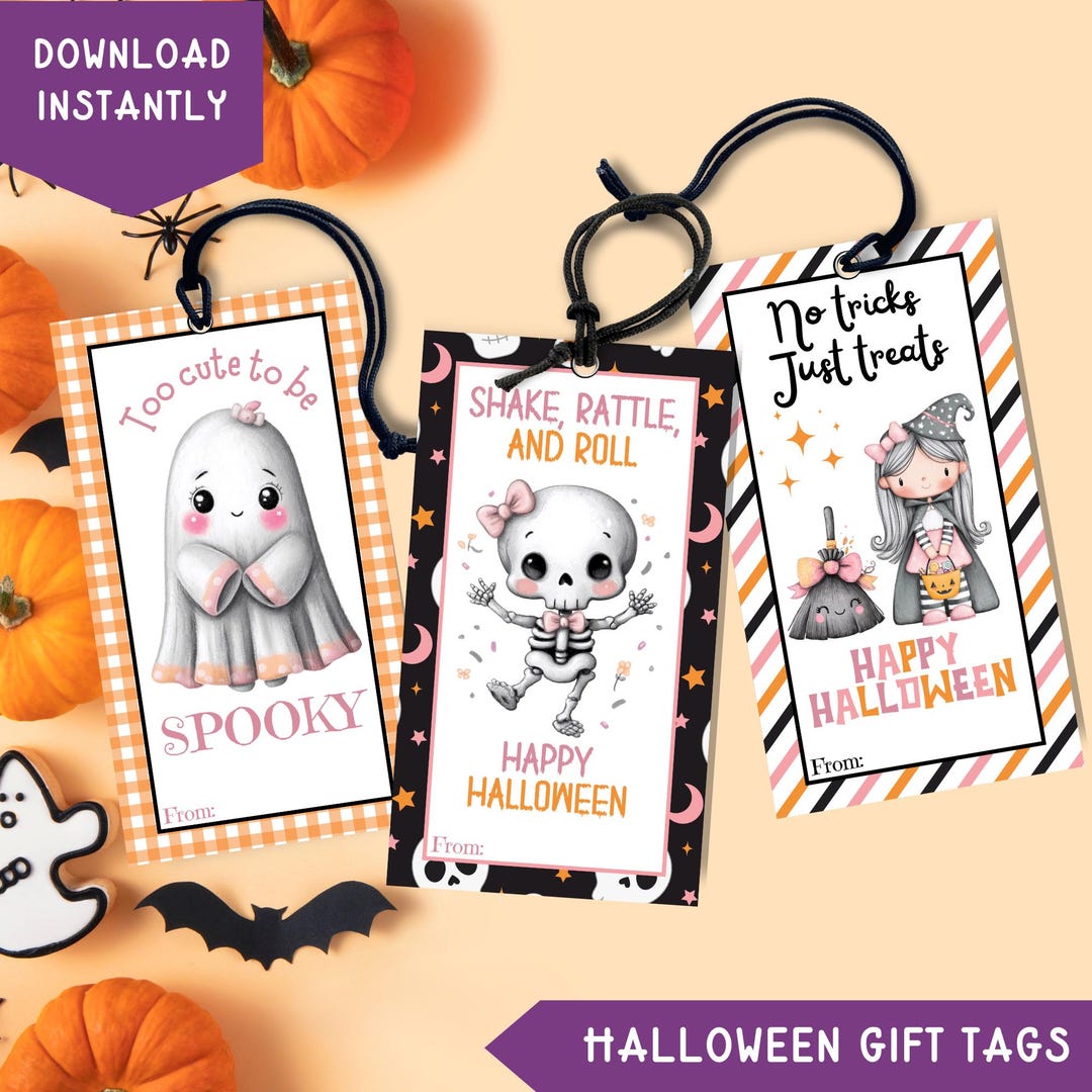 Printable Halloween Gift Tags for Classmates Halloween Party Favor Tags ...